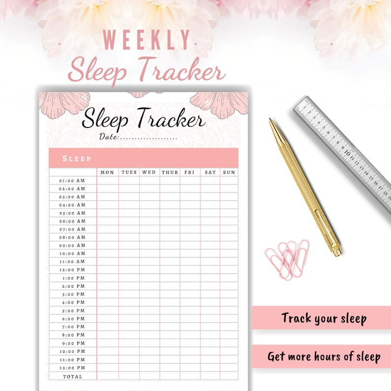 Sleep Tracker Template Weekly Sleep Diary Health Planner - Etsy