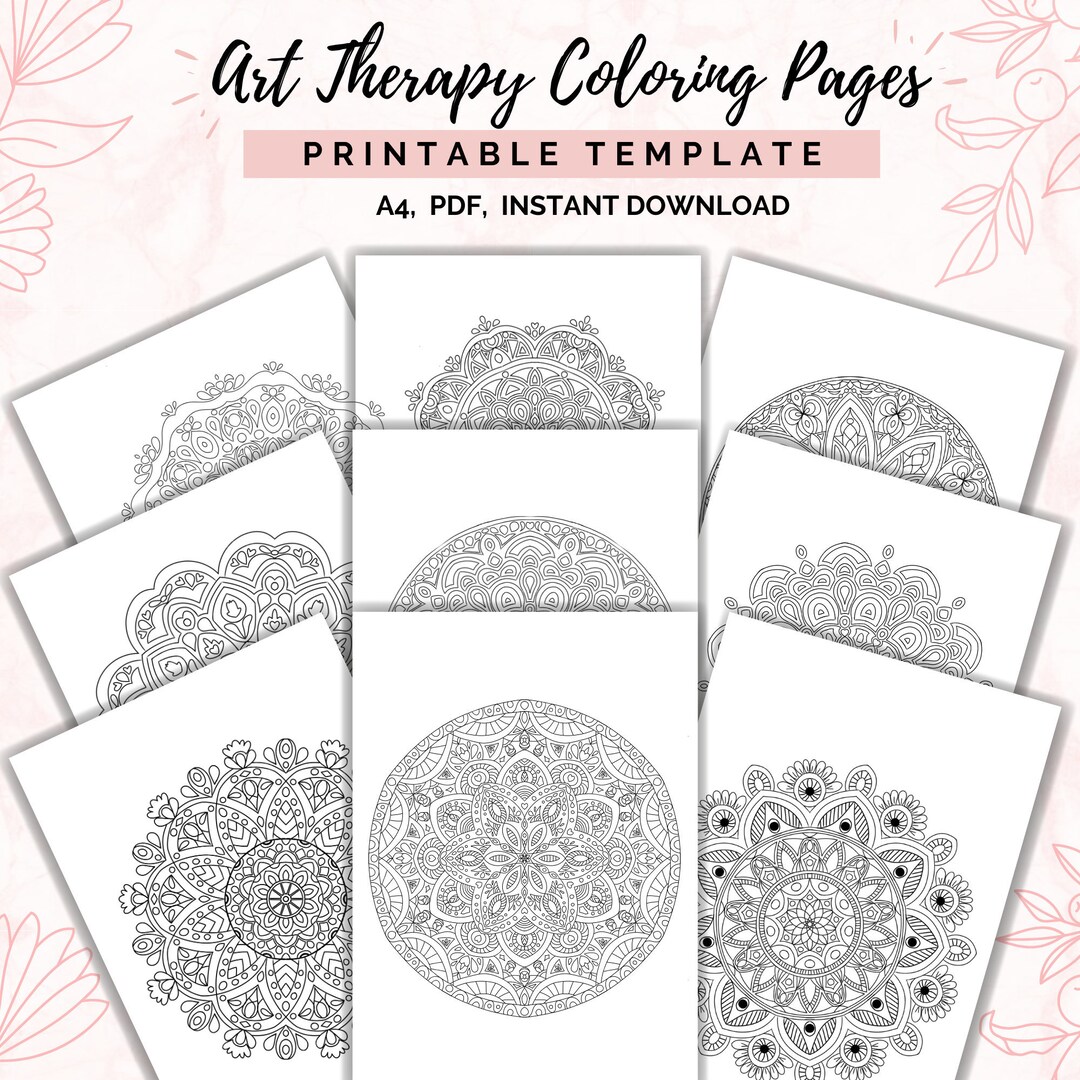 Mandala Coloring 10 Page Printable, Mental Health, Relaxing Colouring ...