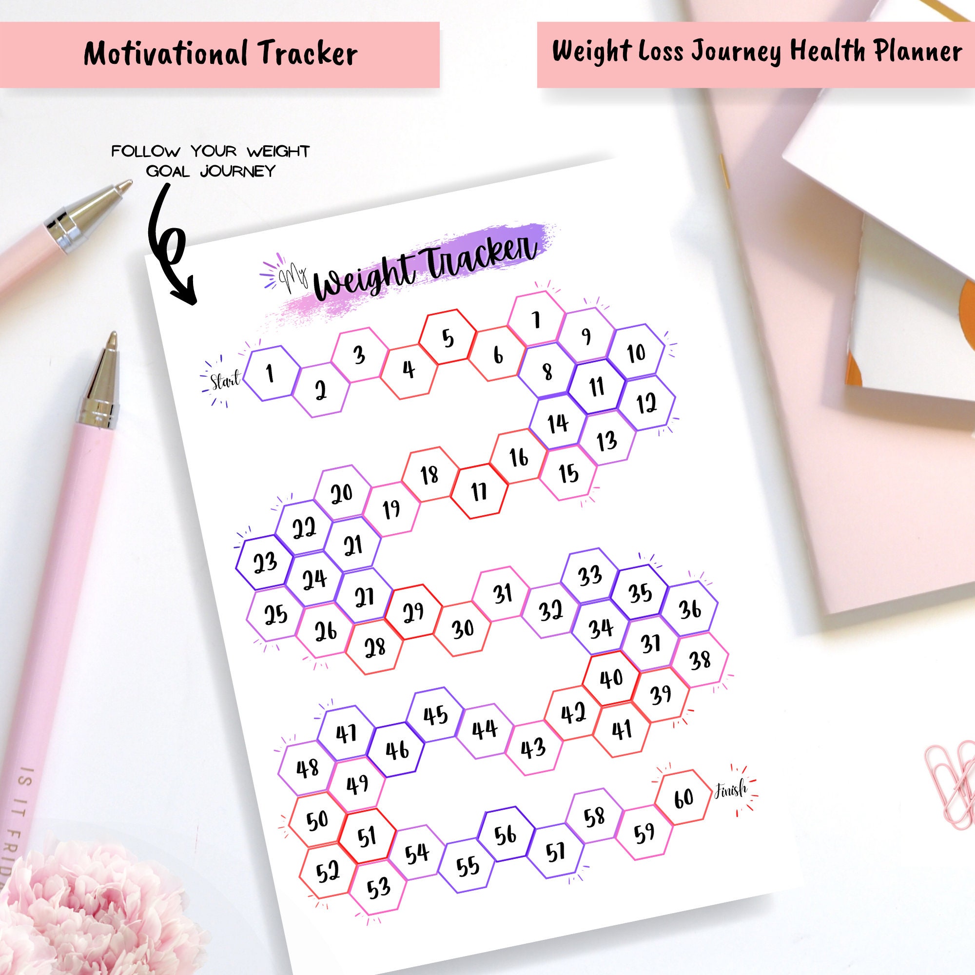 Weight Loss 60 Lb/kg Weight Loss Tracker Weight Loss - Etsy