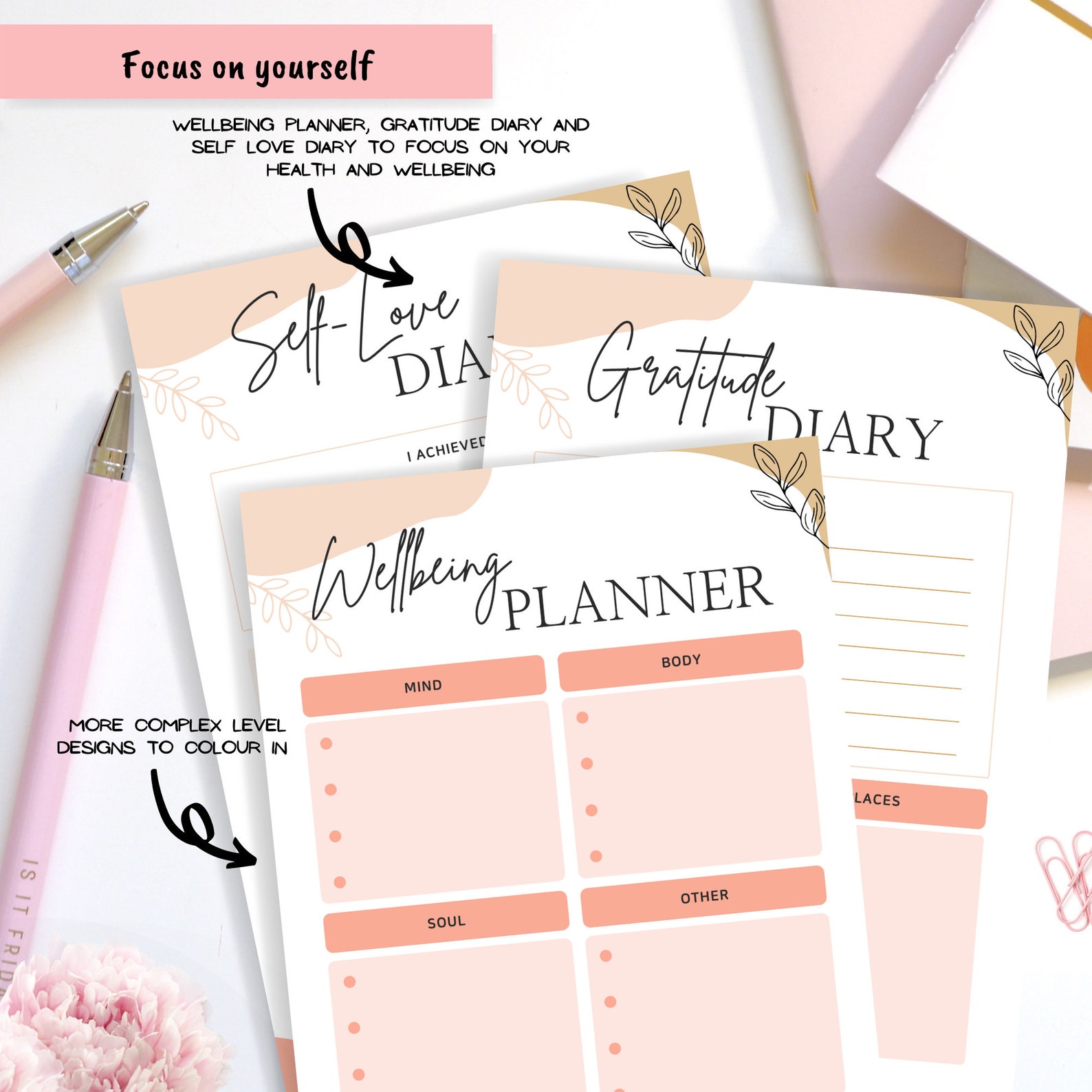 Self-love Journal, Printable Planner, Gratitude, Affirmations (PDF) - Etsy