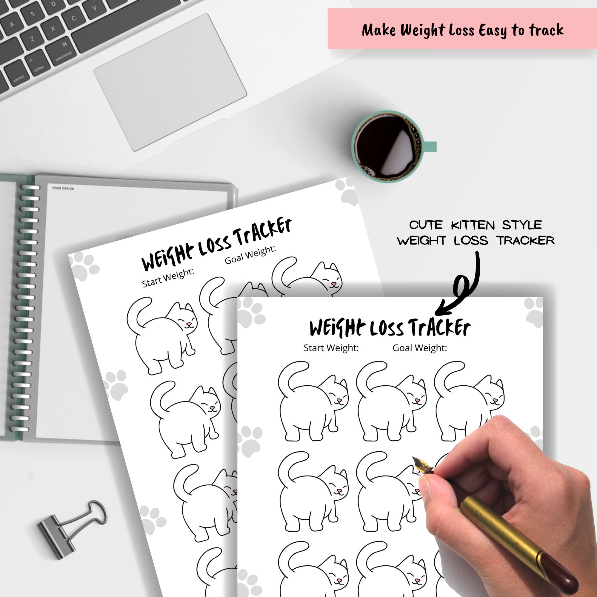 Weight Loss Tracker 12 Weeks Cat Weight Loss Chart Motivational Chart Slimming World Weight