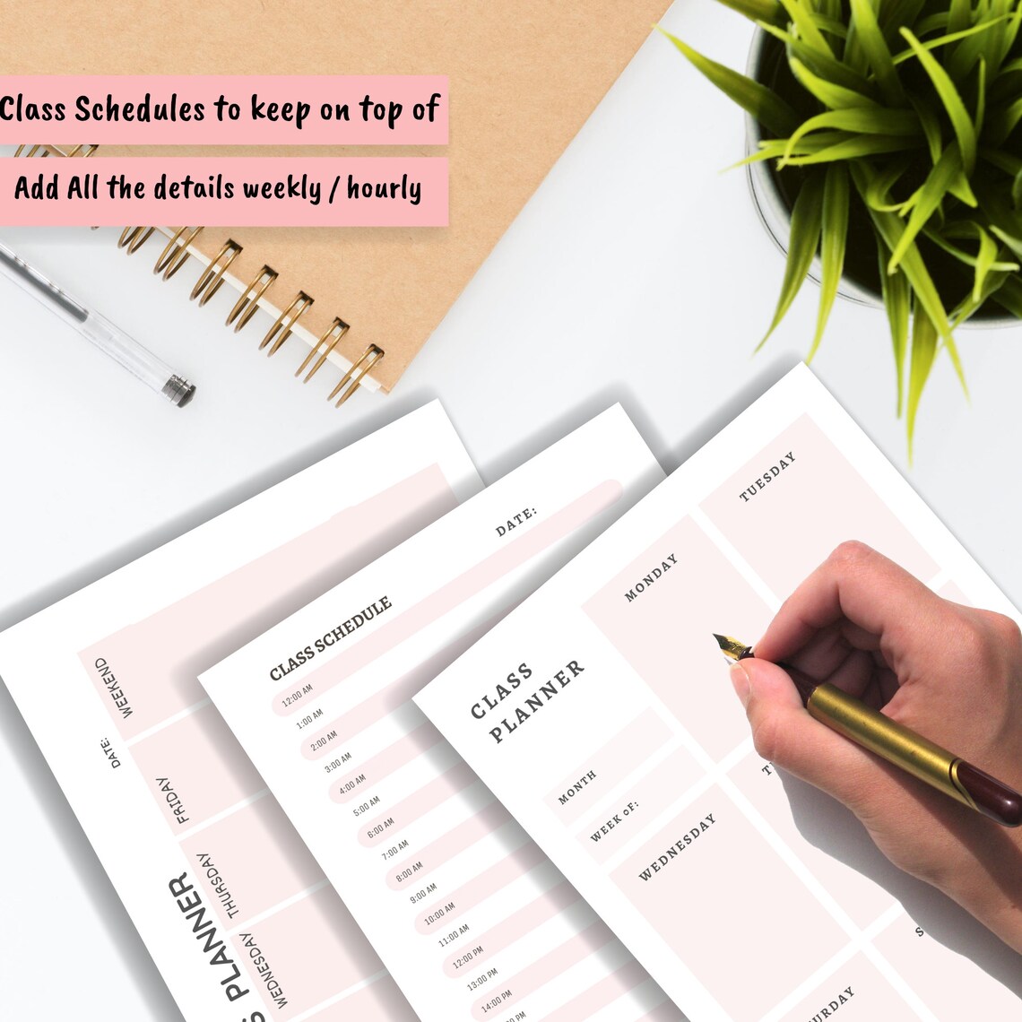 Weekly Class Schedule, Class Planner, Studying Planner, Lesson Planner ...