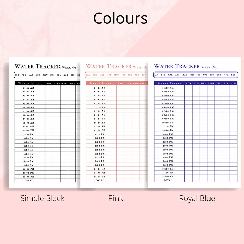 Weekly Water Tracker Printable: A4, A5 Sizes (digital Download) - Etsy