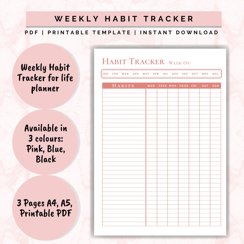 Habit Tracker Routine Log Routine Planner Habit Log Daily - Etsy