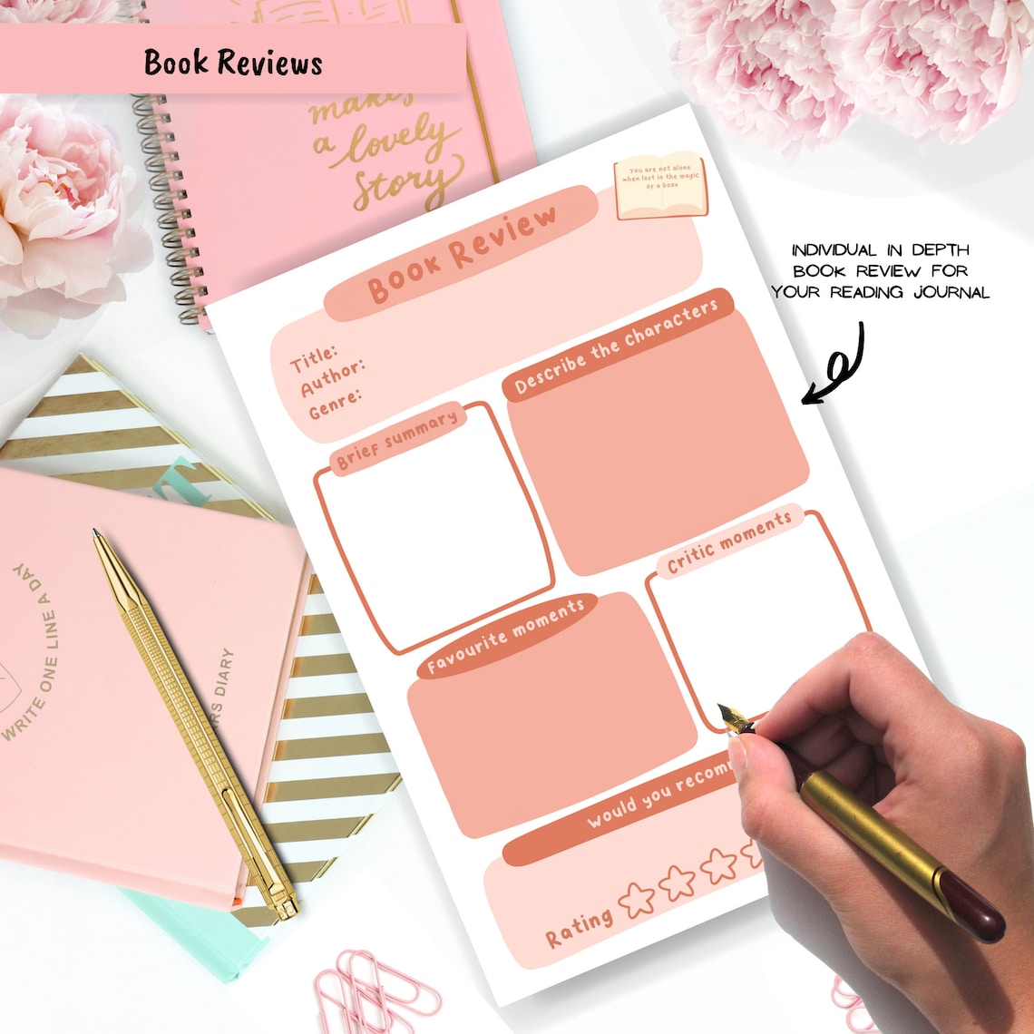 Reading Journal Printable Reading Tracker Reading Planner - Etsy