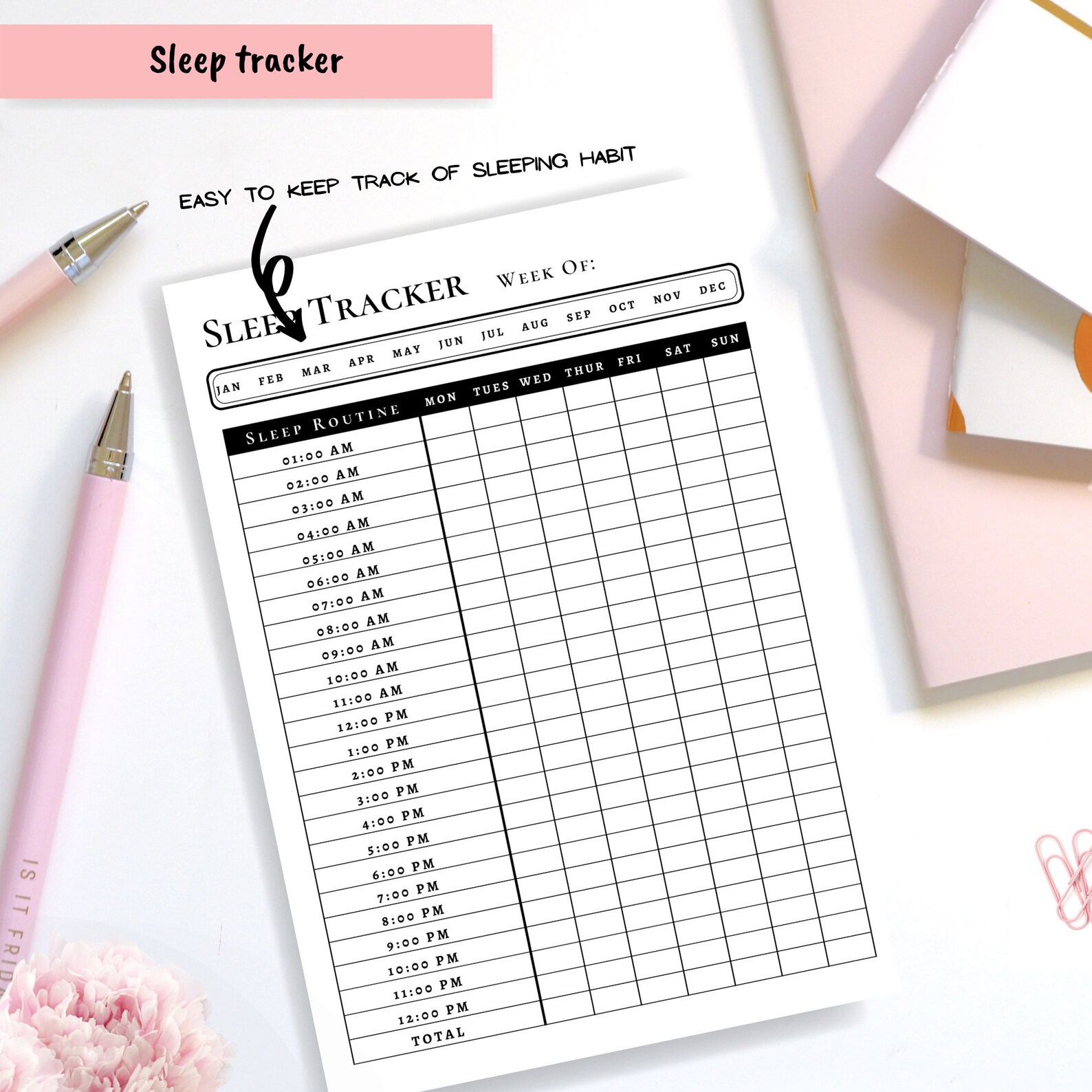 Sleep Tracker Sleep Diary Self-care Planner Self Care - Etsy