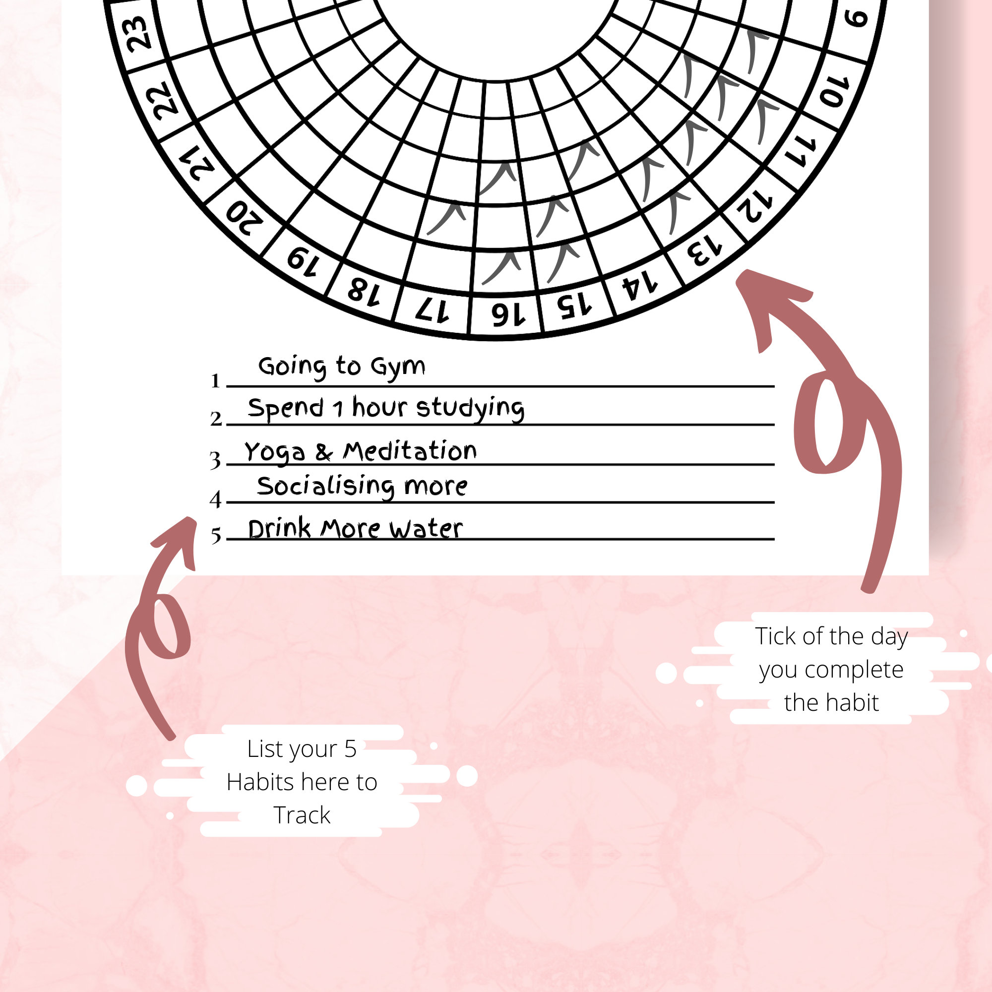 Circle Habit Tracker Printable Routine Log Routine Planner - Etsy