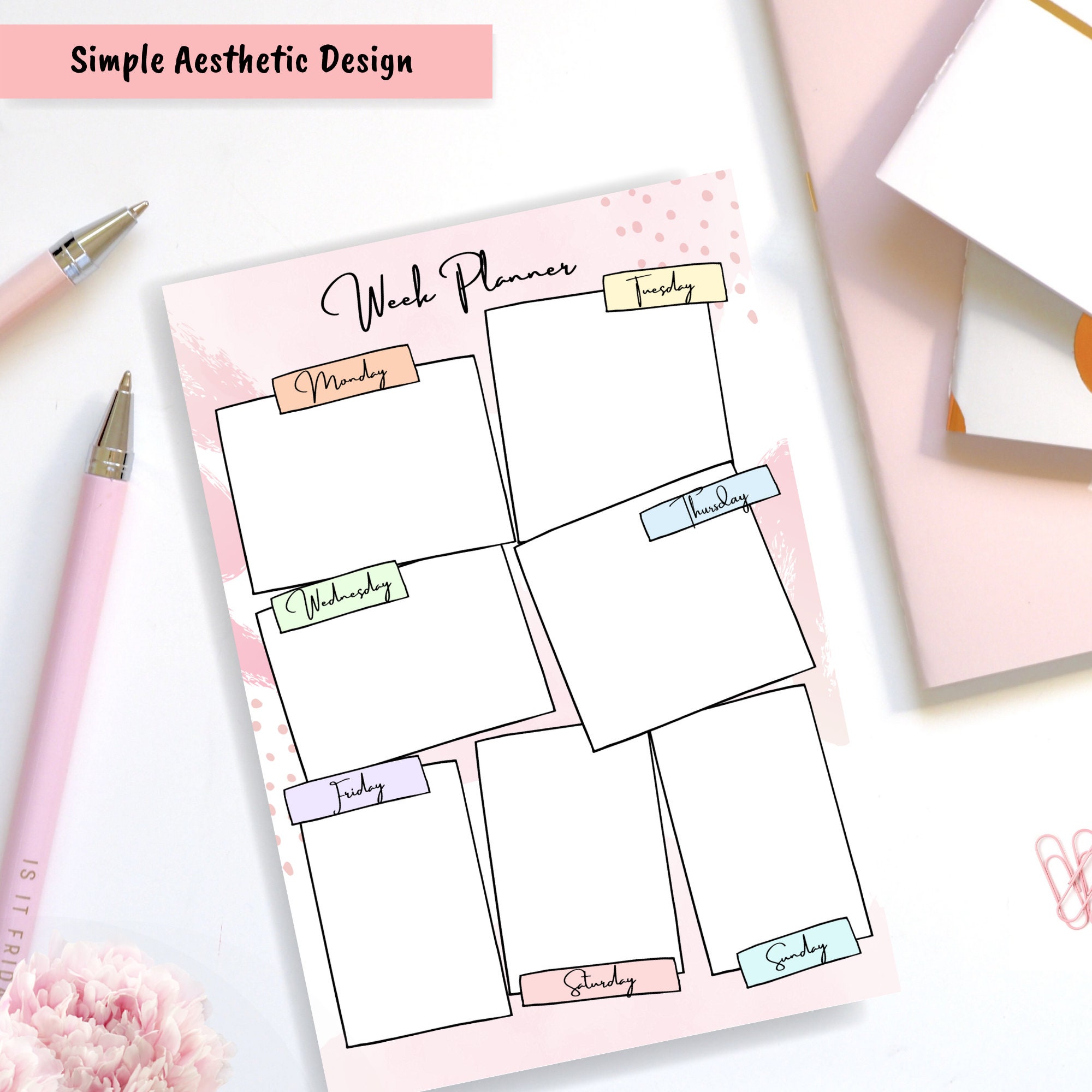 Weekly Planner Weekly Tracker Weekly Organizer Weekly | Etsy