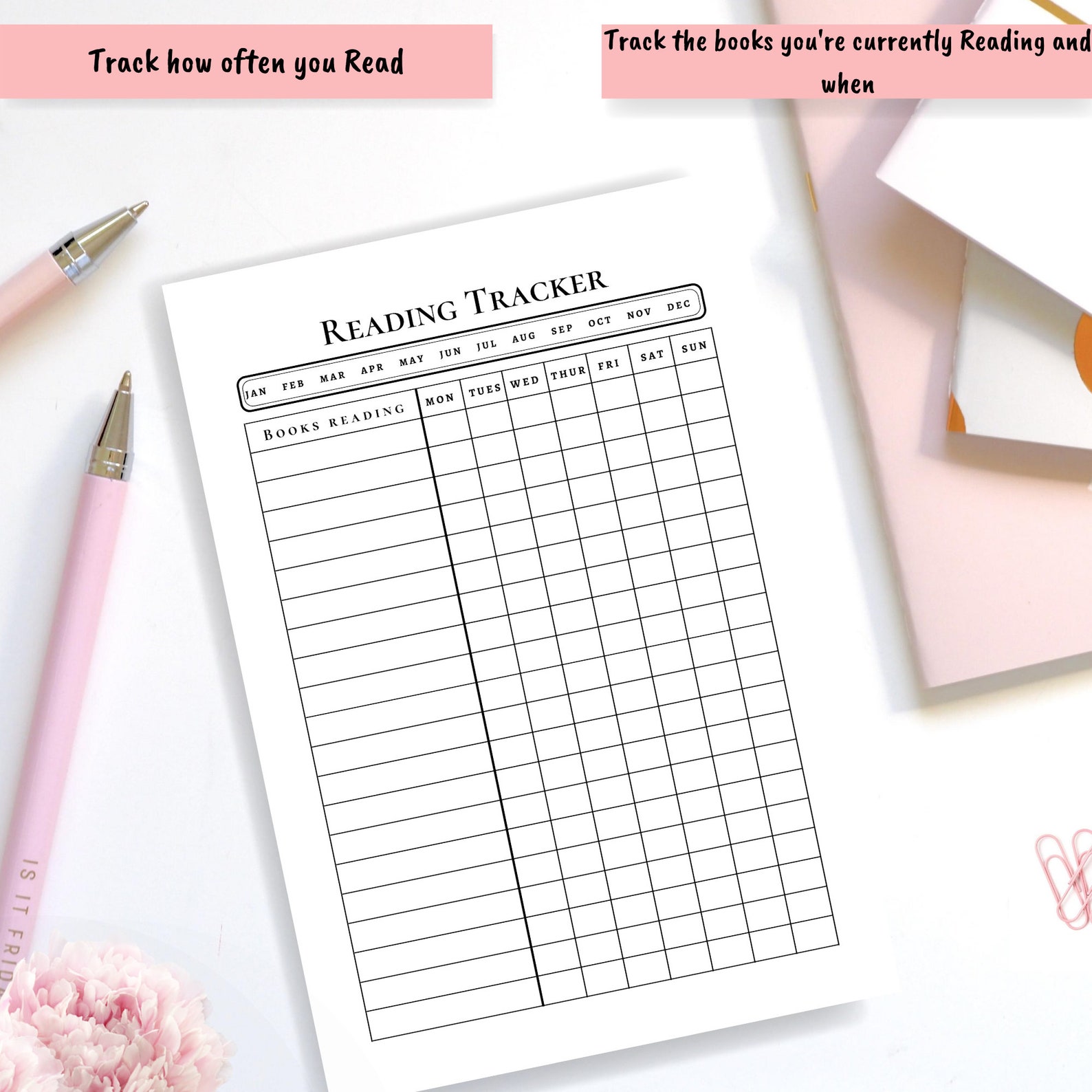 Reading Journal Reading Tracker Reading Planner Reading - Etsy