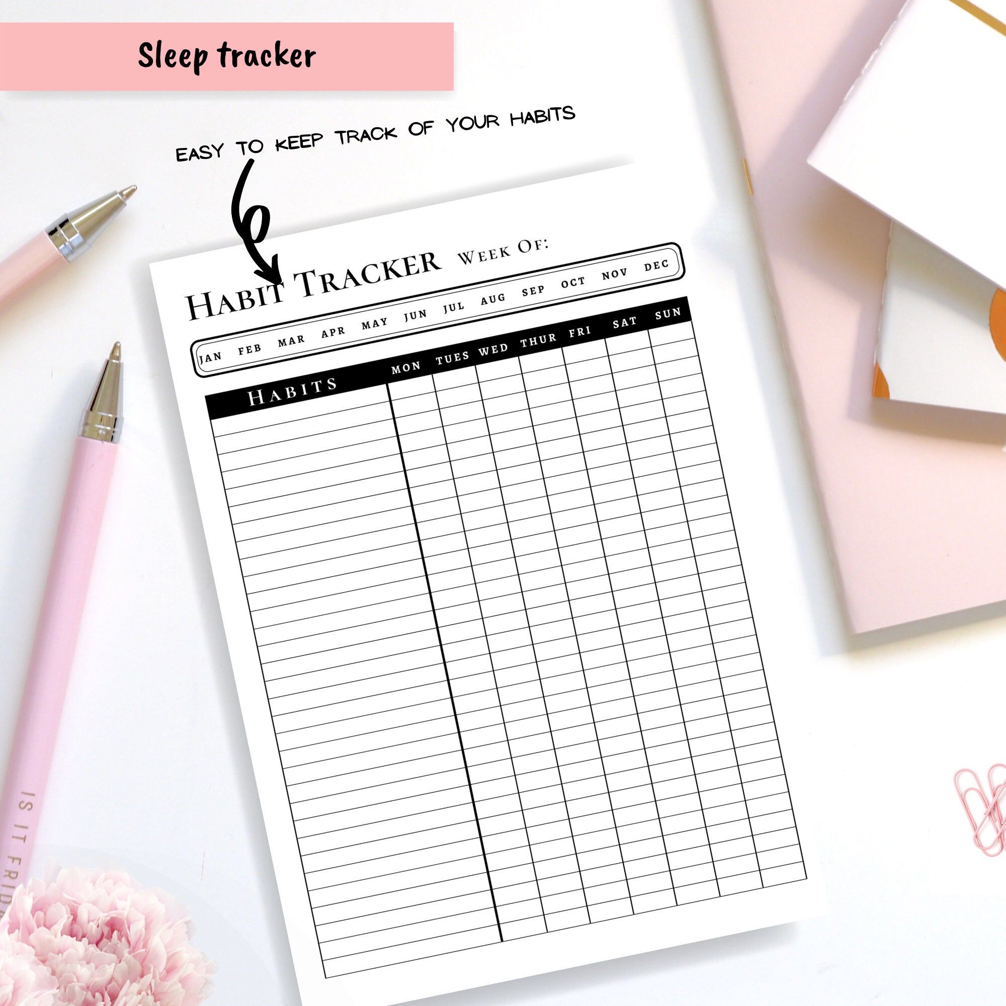 Habit Tracker Routine Log Routine Planner Habit Log Daily - Etsy