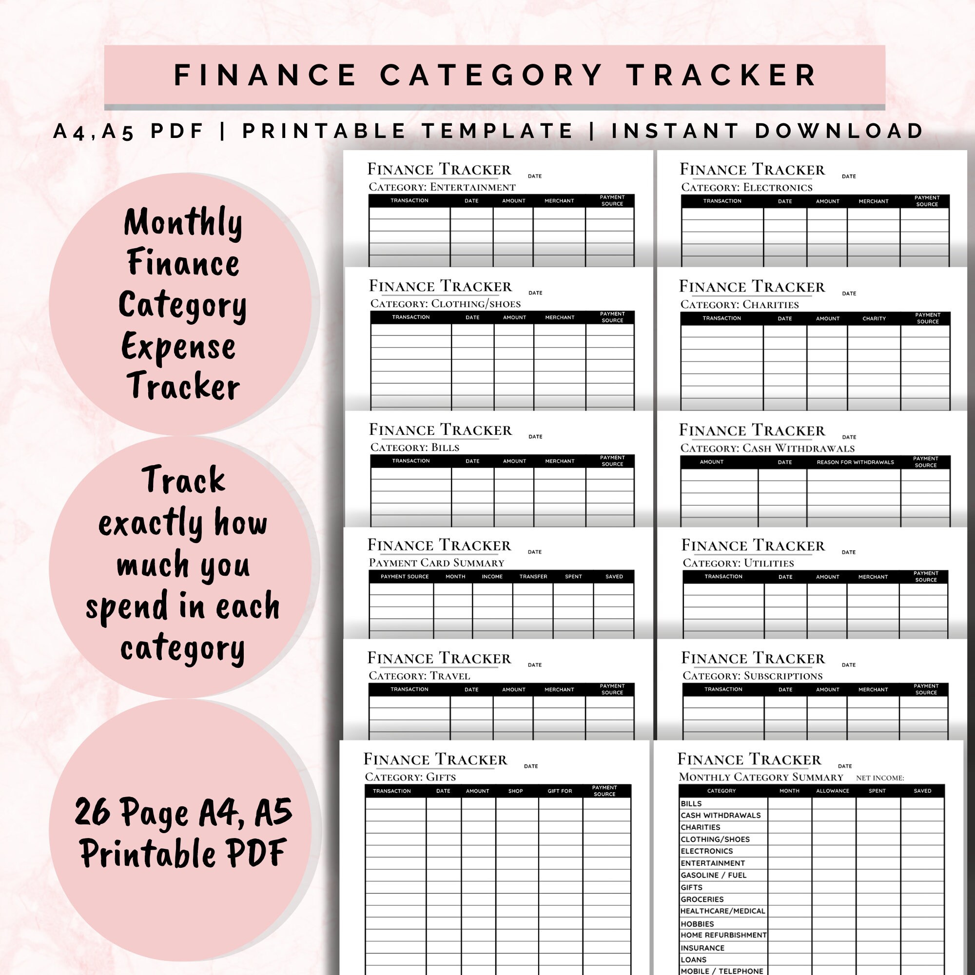Finance Planner Printable 26 Pages Financial Journal Budget - Etsy