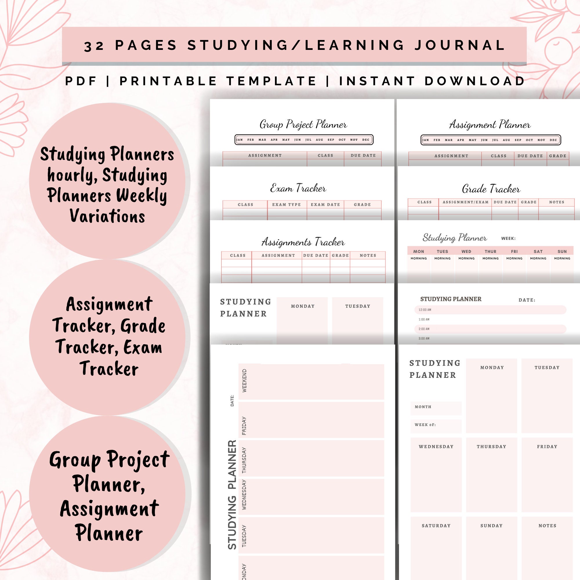 Weekly Class Schedule, Class Planner, Studying Planner, Lesson Planner ...