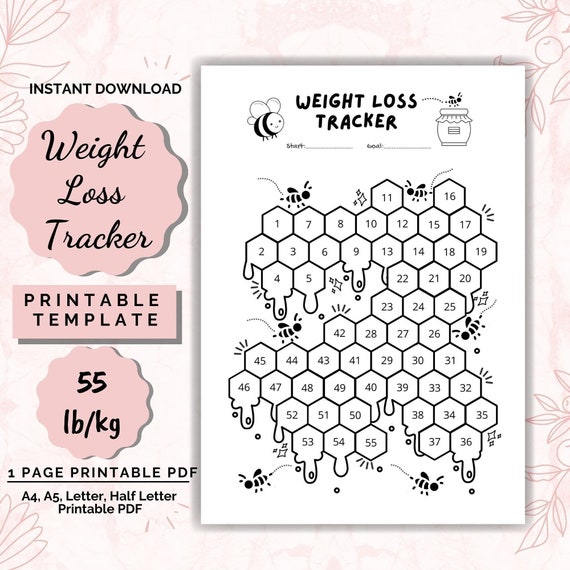Weight Loss 55 Lb/kg Printable Weight Loss Chart Weight Loss | Etsy