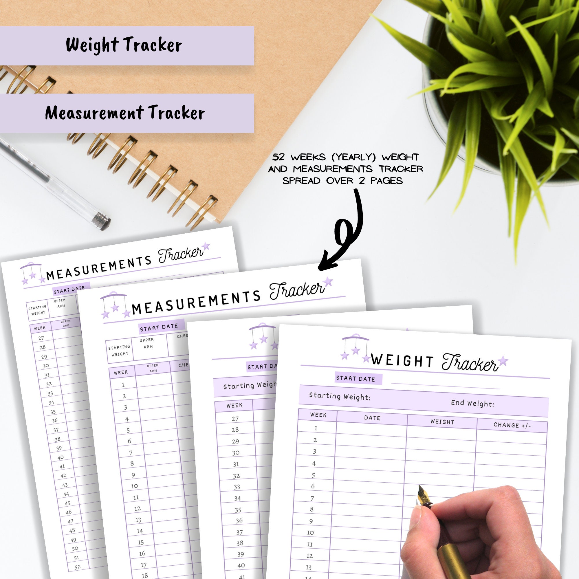 Wellbeing Planner, Meal Planner, Daily Planner, Monthly Calendar ...