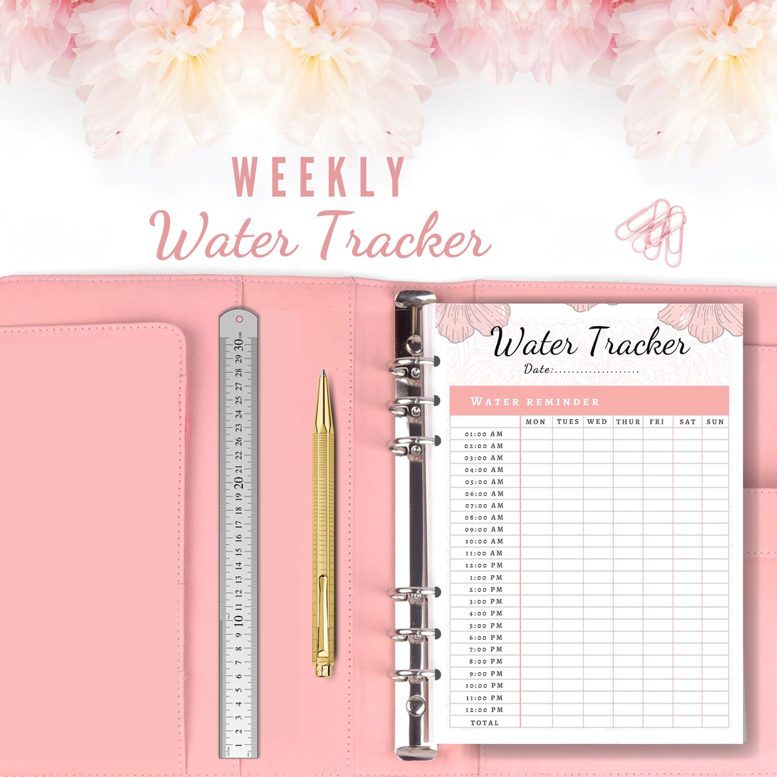 Water Tracker Template Weekly Water Diary Health Planner - Etsy
