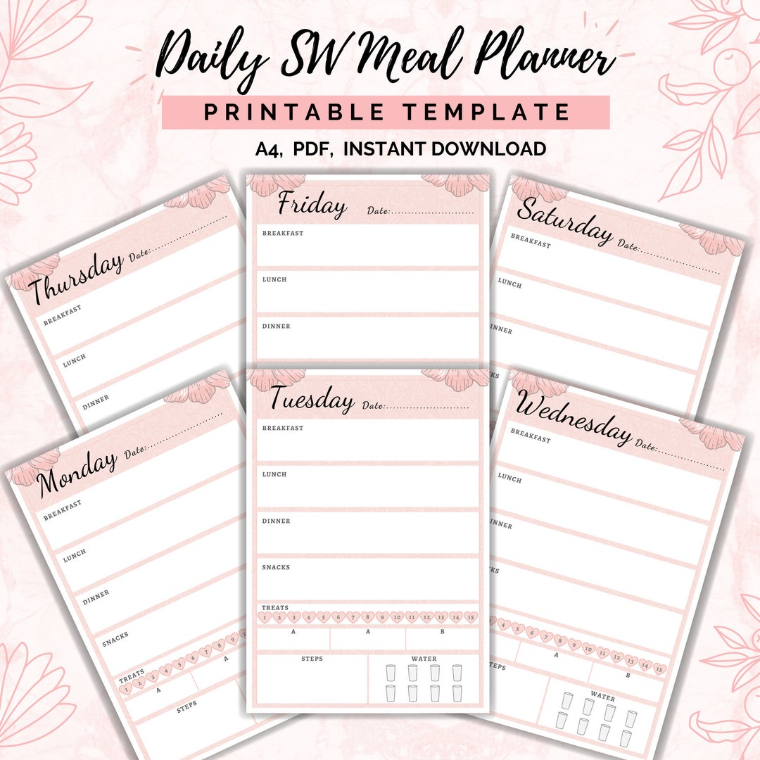 Abnehmen World Weekly Daily Meal Planner, Weight Loss Tracker, Slimming ...