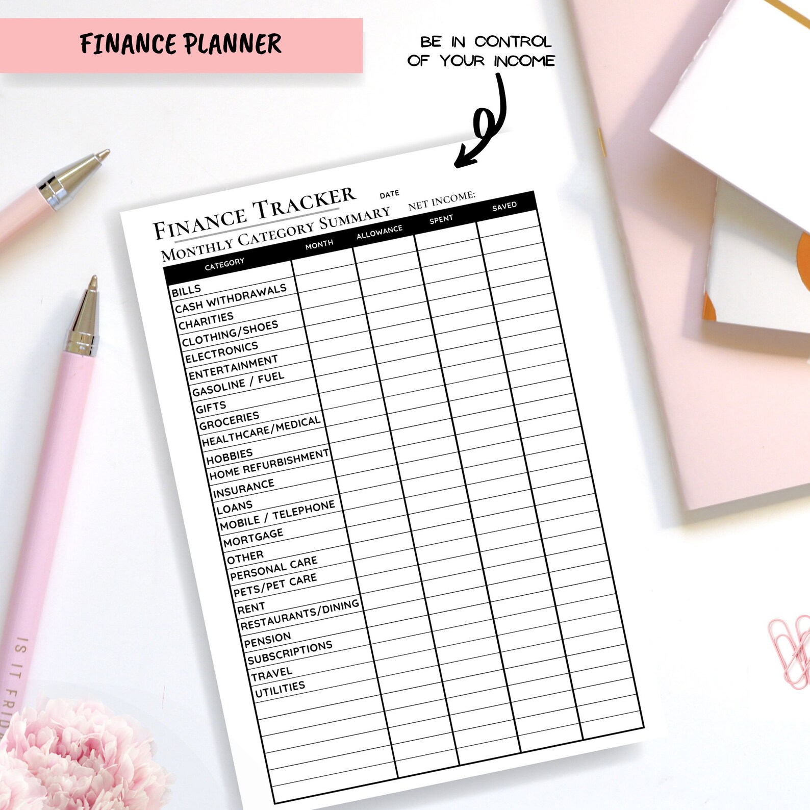 Finance Planner Printable Financial Journal Budget Template | Etsy