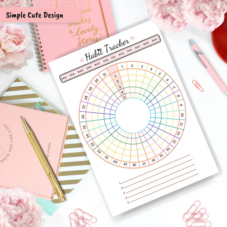 Circle Habit Tracker Routine Log Routine Planner Habit Log - Etsy