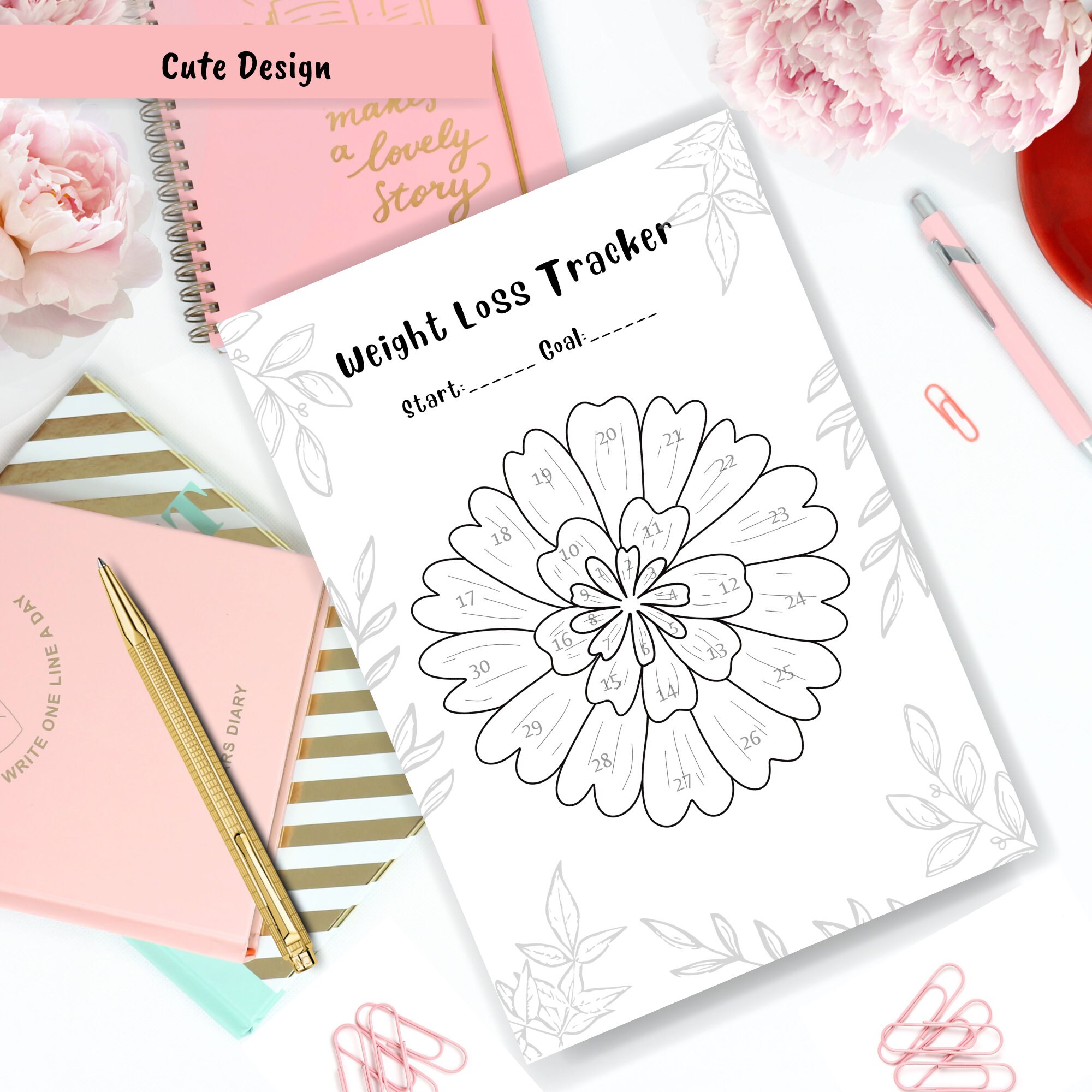 Weight Loss Tracker 30 Lb/kg Printable, Weight Loss Chart Motivational ...