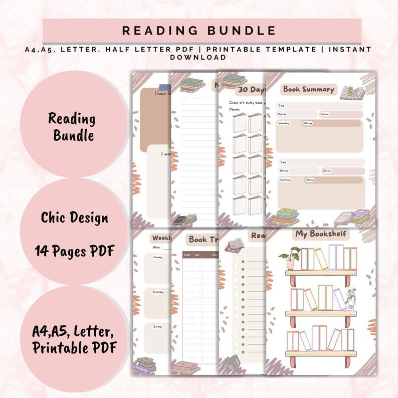 Reading Journal, Reading Tracker, Reading Planner, Reading Log, Book ...