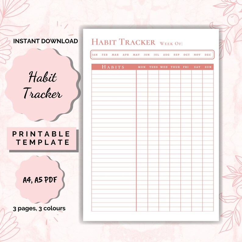 Habit Tracker Routine Log Routine Planner Habit Log Daily - Etsy