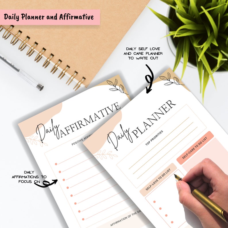 Self Love Journal Printable, Self Care Journal Positivity Affirmation ...