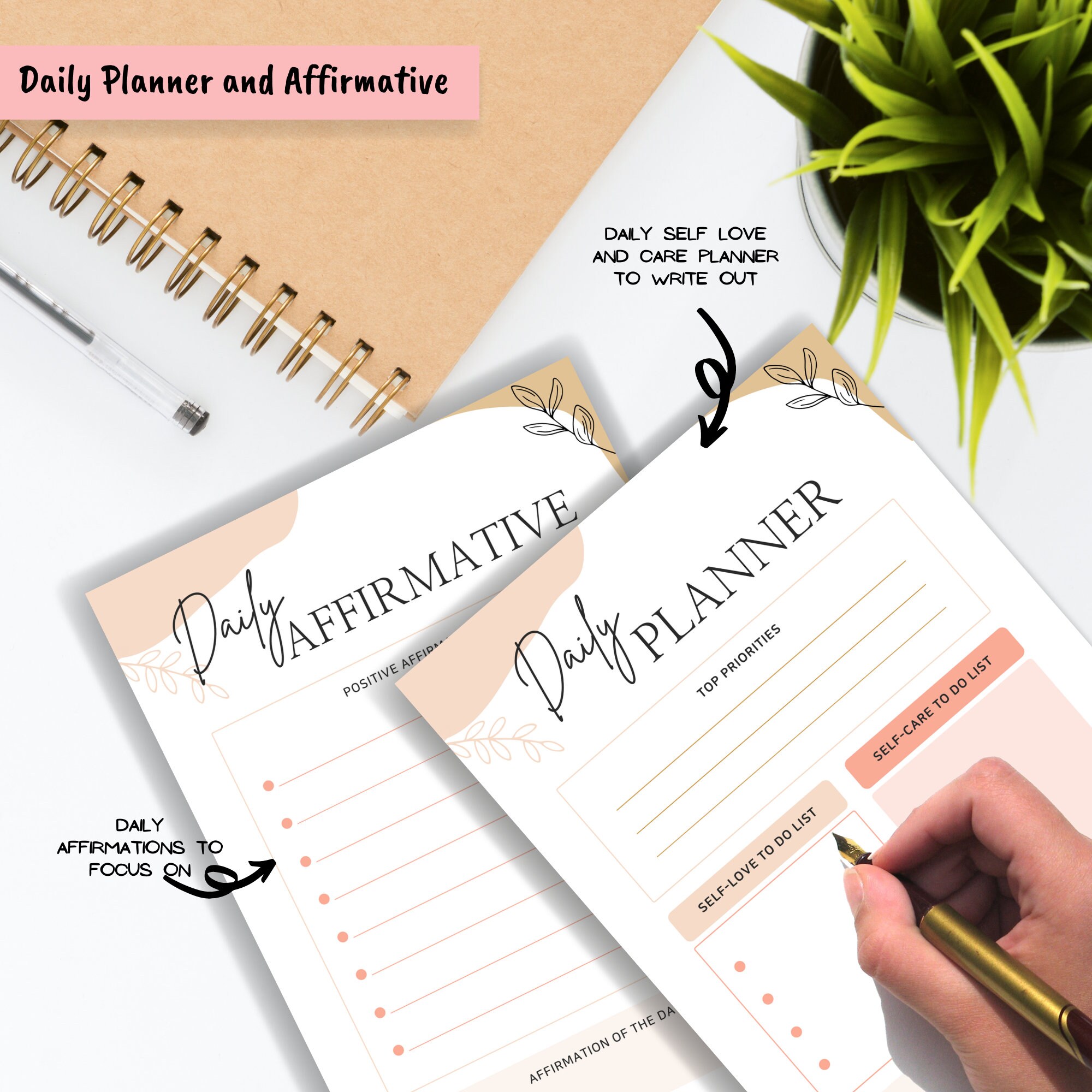 Self Love Journal Printable, Self Care Journal Positivity Affirmation ...