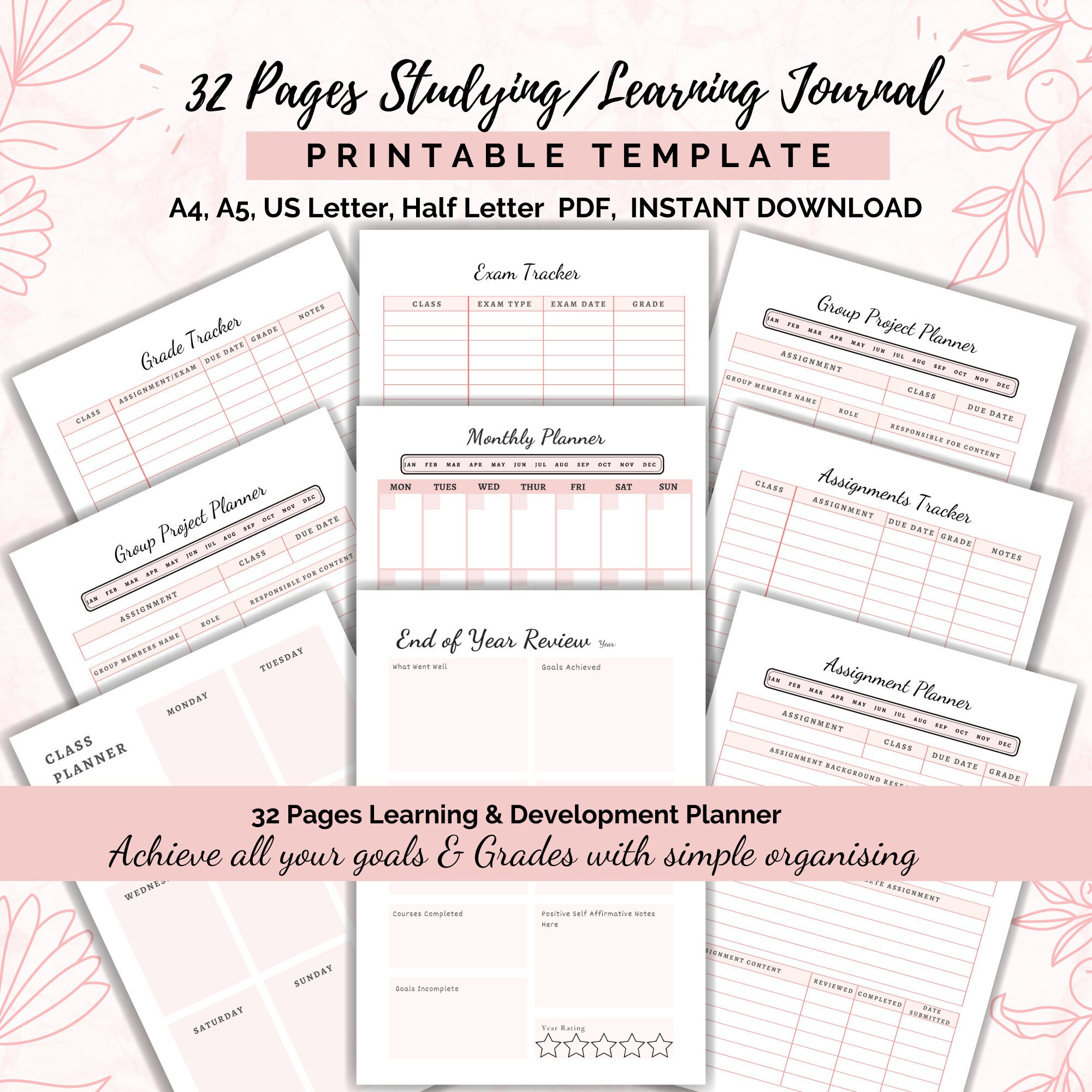 Weekly Class Schedule, Class Planner, Studying Planner, Lesson Planner ...