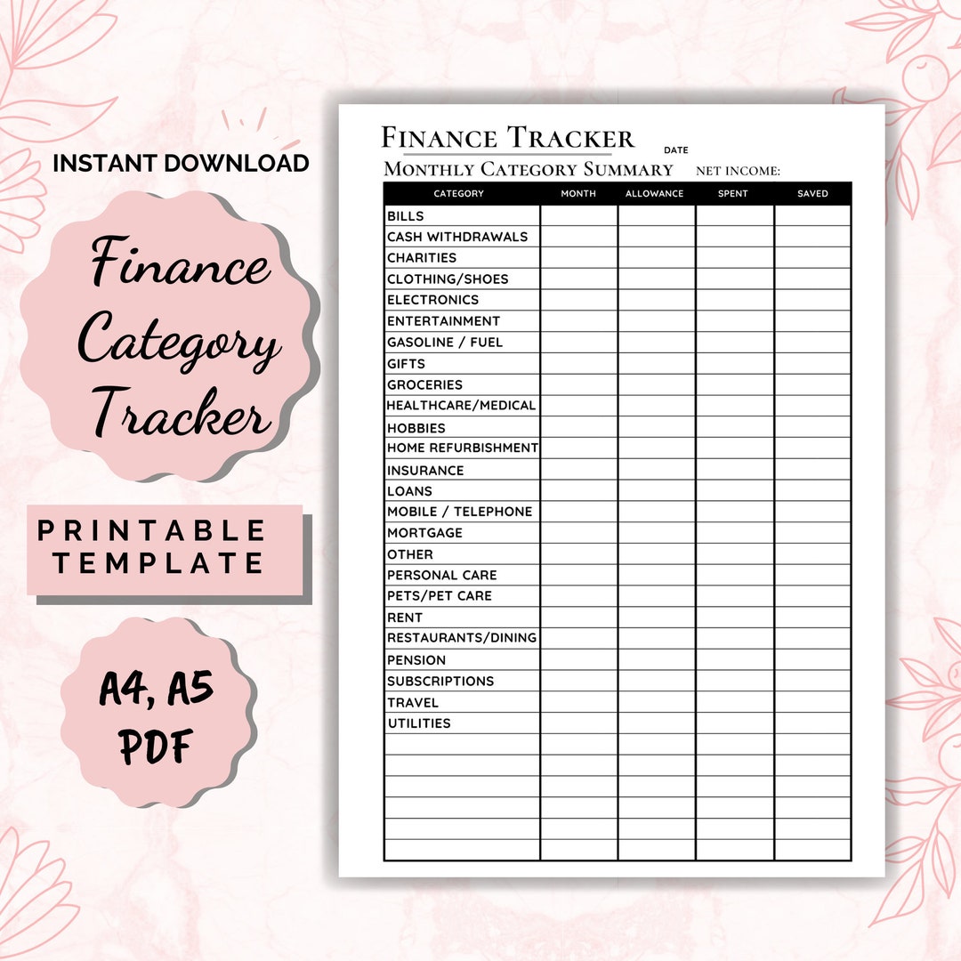 Finance Planner Printable, Financial Journal, Budget Template, Money ...