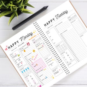 Day Planner, Daily Planner, Daily Organizer, Daily Schedule, Daily Log ...
