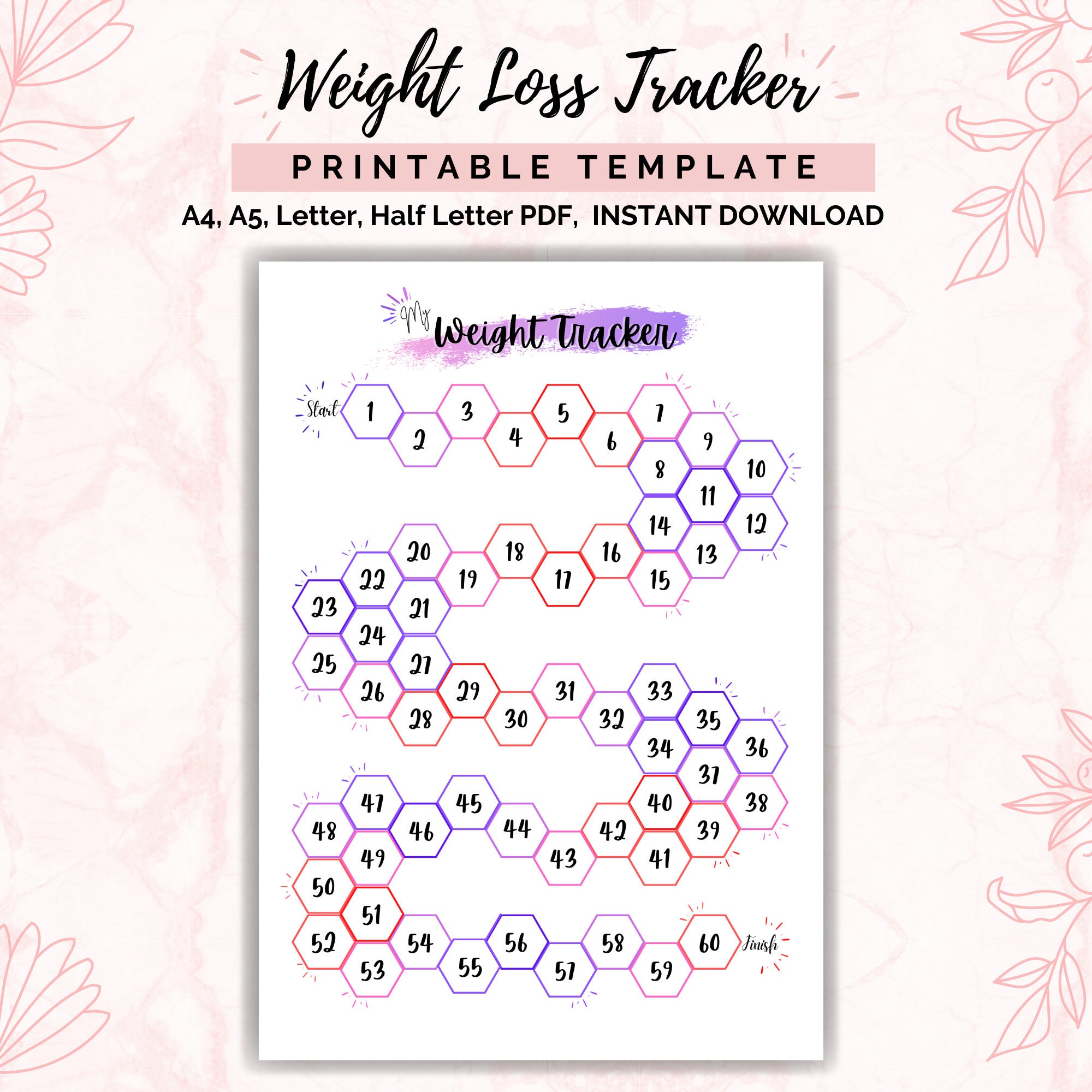 Weight Loss 60 Lb/kg Weight Loss Tracker Weight Loss - Etsy