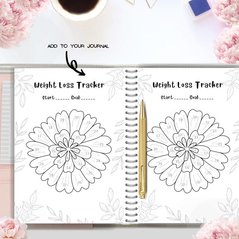 Weight Loss Tracker 30 Lb/kg Printable, Weight Loss Chart Motivational ...