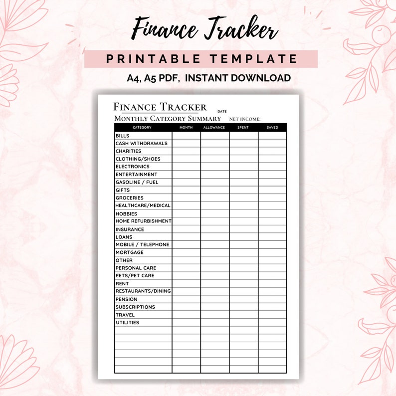 Finance Planner Printable Financial Journal Budget Template | Etsy