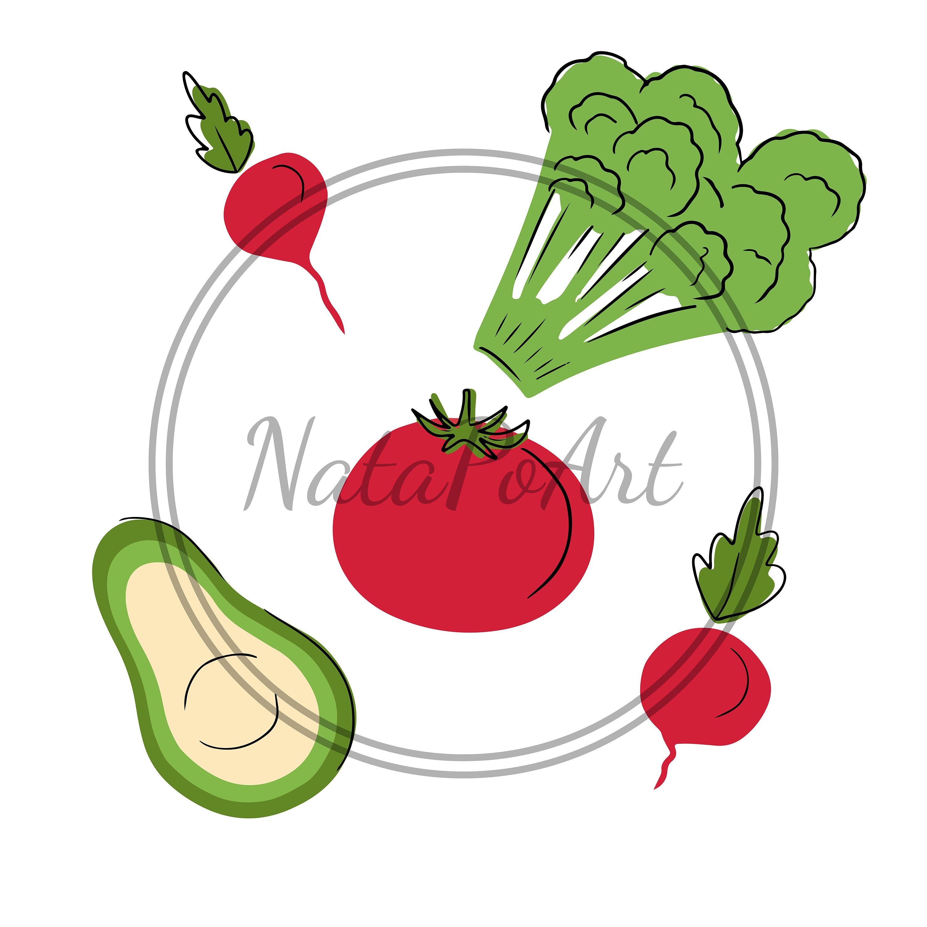 Vegetables Bundle Clipart. Food Vector Cooking Illustration, Botanical ...