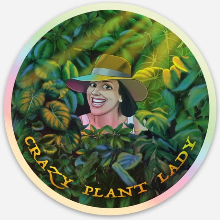 Holographic Sticker Decal Crazy Plant Lady Sticker Decal | Etsy