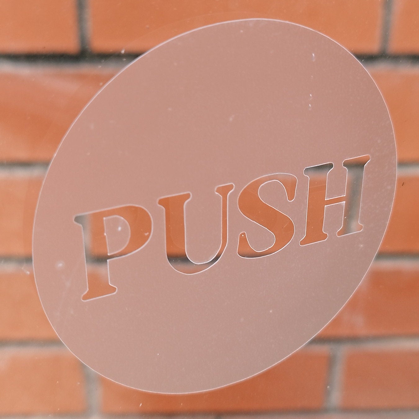 Frosted Push Pull Circular Door Signs for Small Business - Etsy