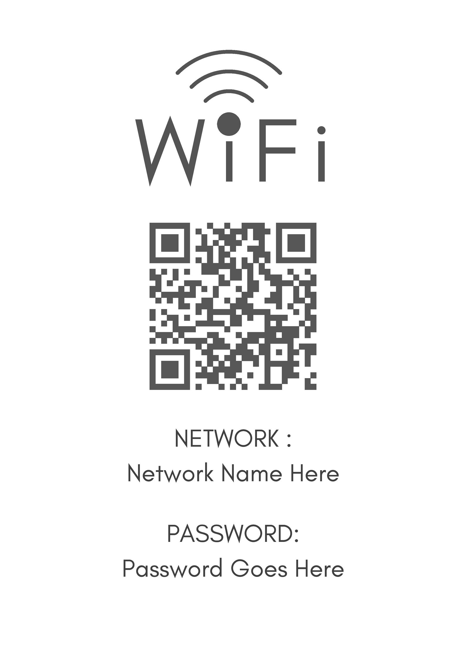 Custom Home Wifi QR Code Printable Airbnb, Share Password - Etsy