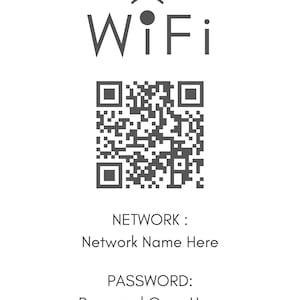 Custom Home Wifi QR Code Printable Airbnb, Share Password - Etsy