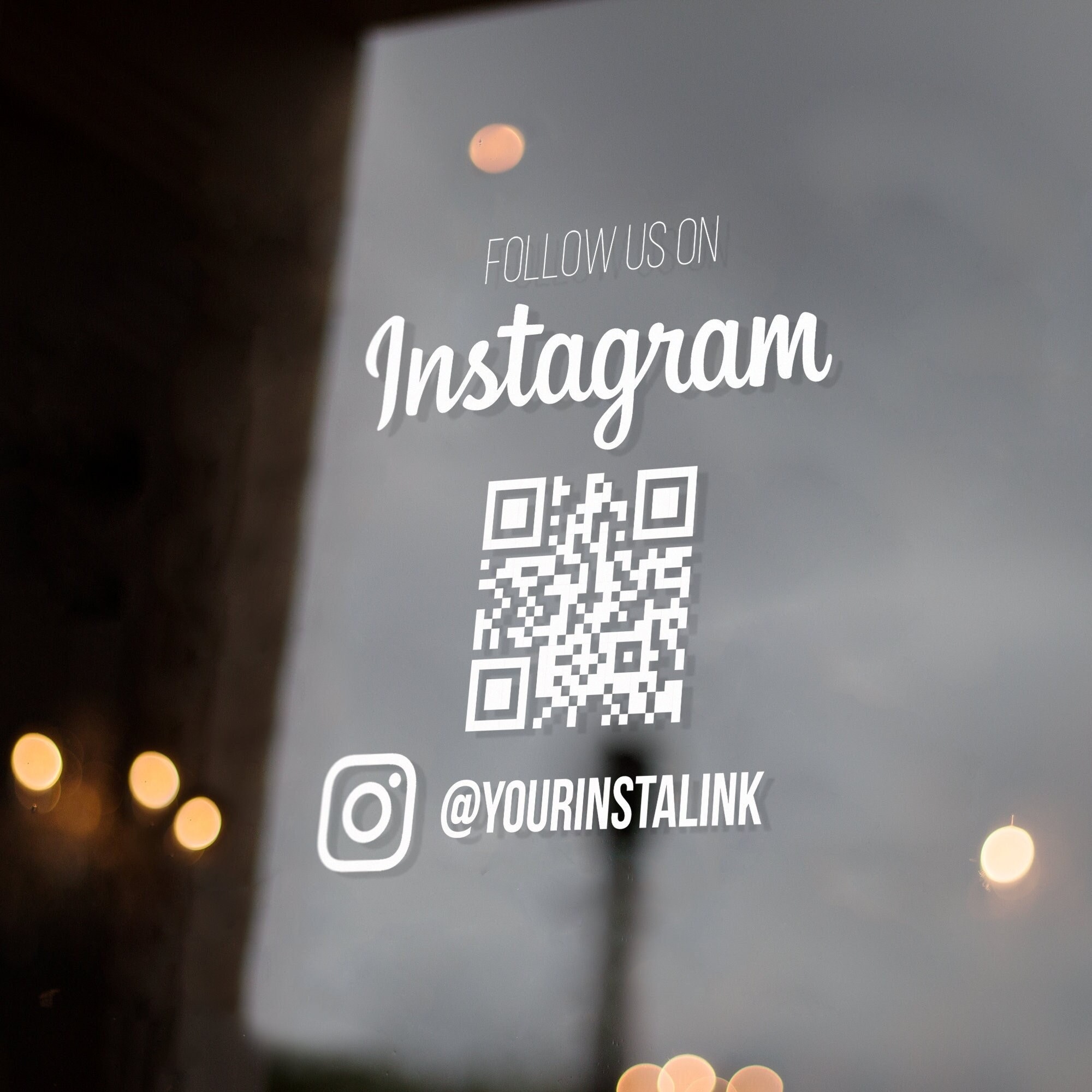 Follow Us on Instagram Shop Window QR Code Vinyl Business Decal Sticker ...