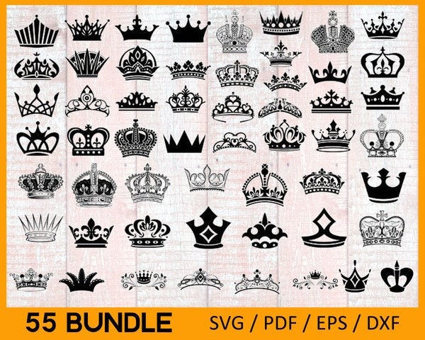 55 crown types bundle Crown Vector Files Set Download Circut | Etsy