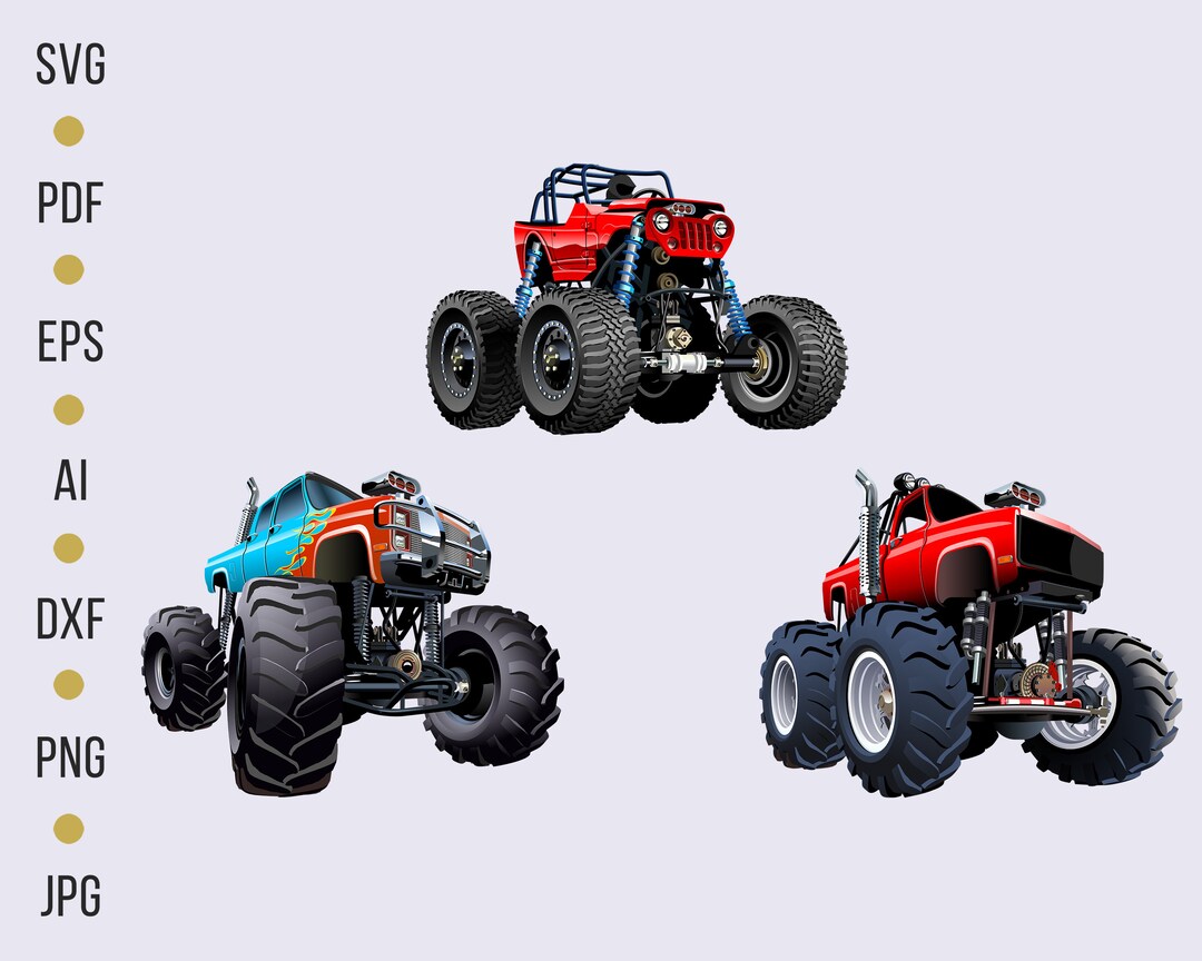 Monster Truck SVG Car Svg Sport Car Svg Vehicle Vector Files Download ...