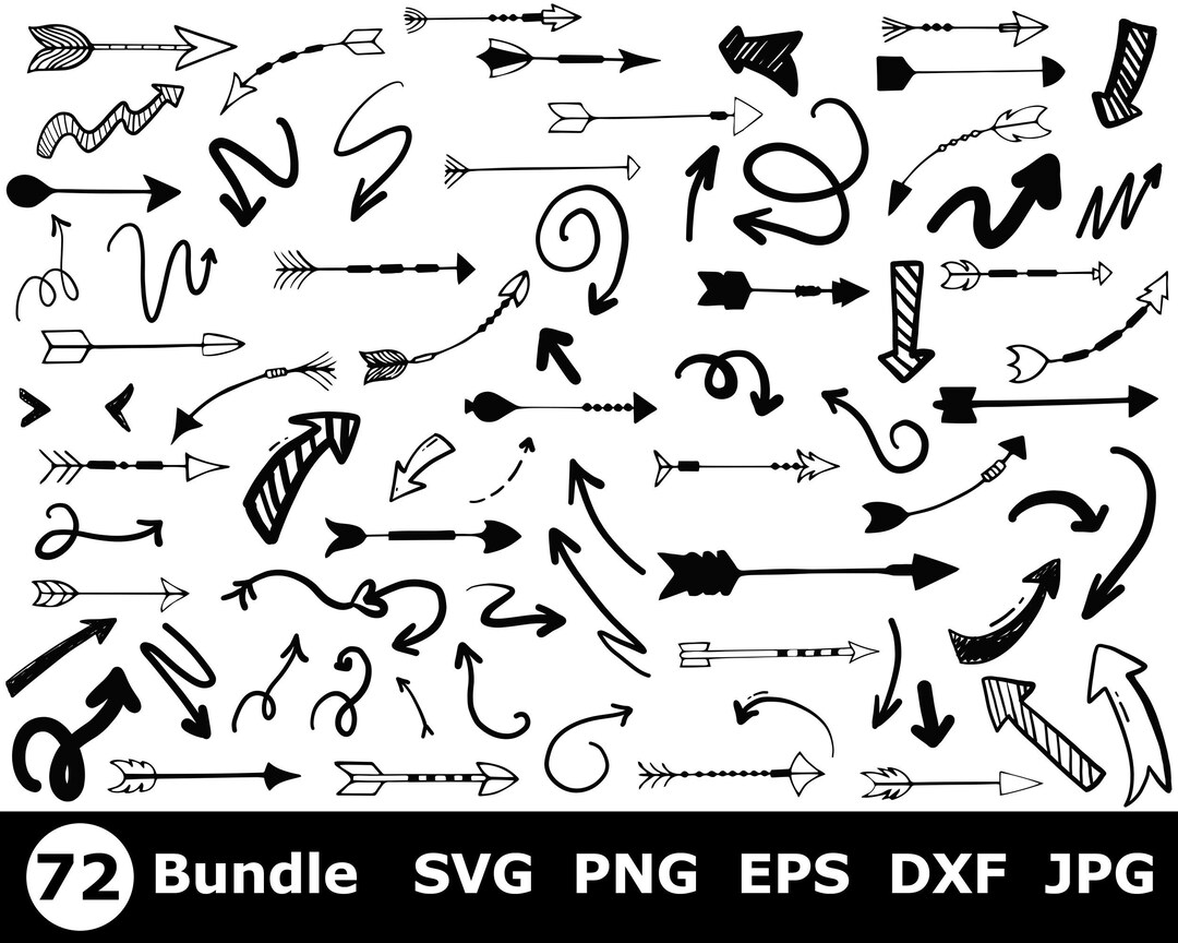 Arrows Bundle Vector Files Set Arrow Silhouette Pointers Art File ...