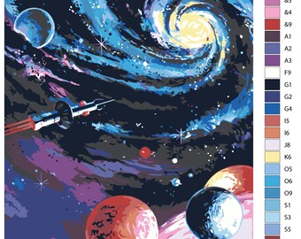 Galaxy Paint by Number - Etsy