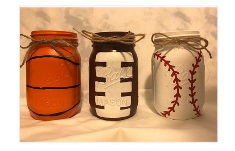 Sports Mason Jar Set - Etsy