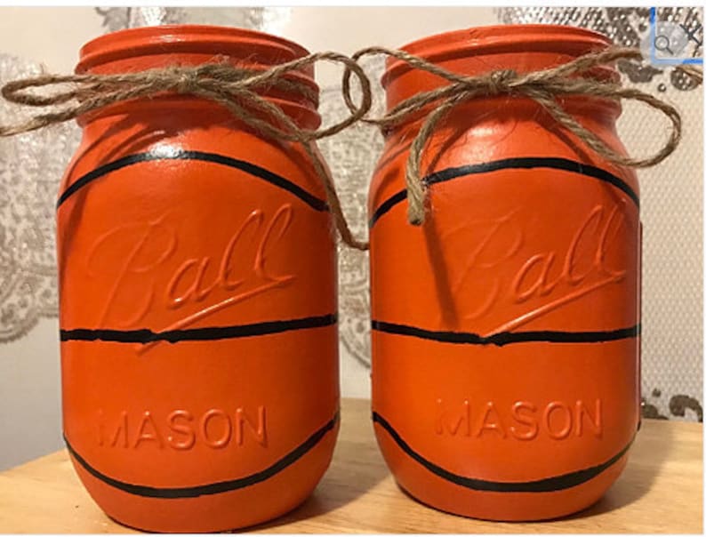 Basketball Mason Jar, Sold Individually - Etsy
