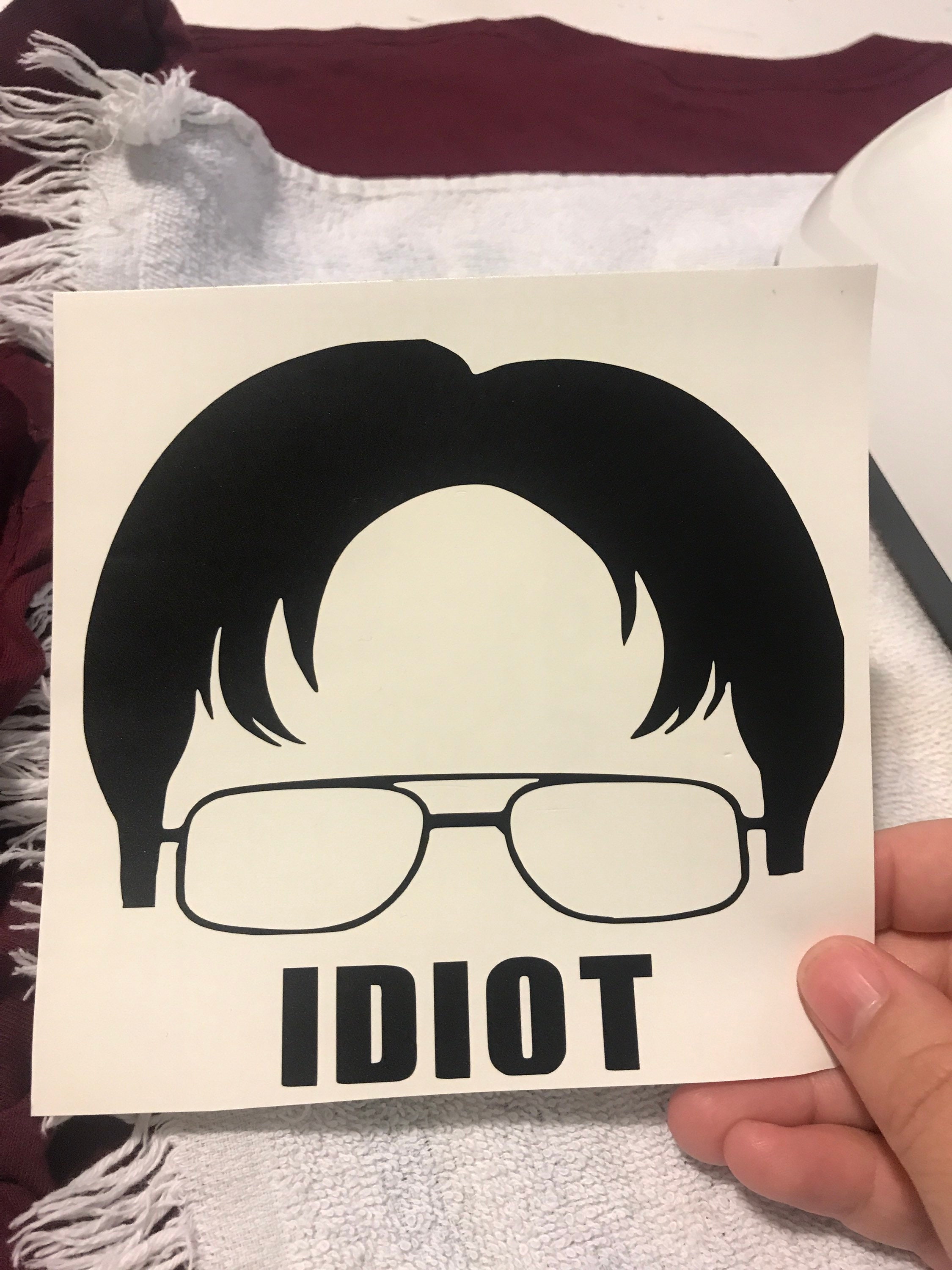 Dwight Schrute False/idiot Decal - Etsy