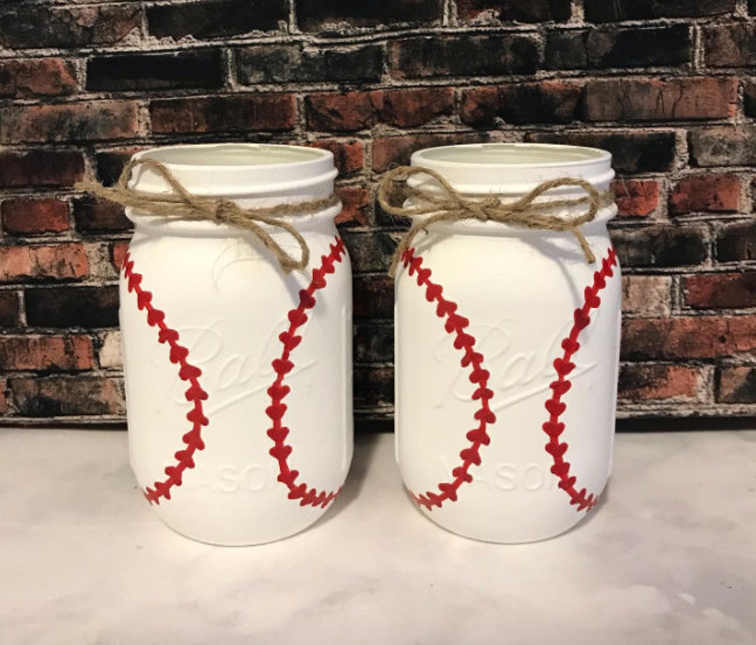 Baseball Themed Mason Jar, Sold Individually - Etsy