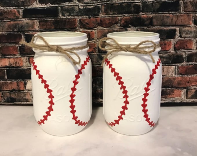 Baseball Themed Mason Jar, Sold Individually - Etsy