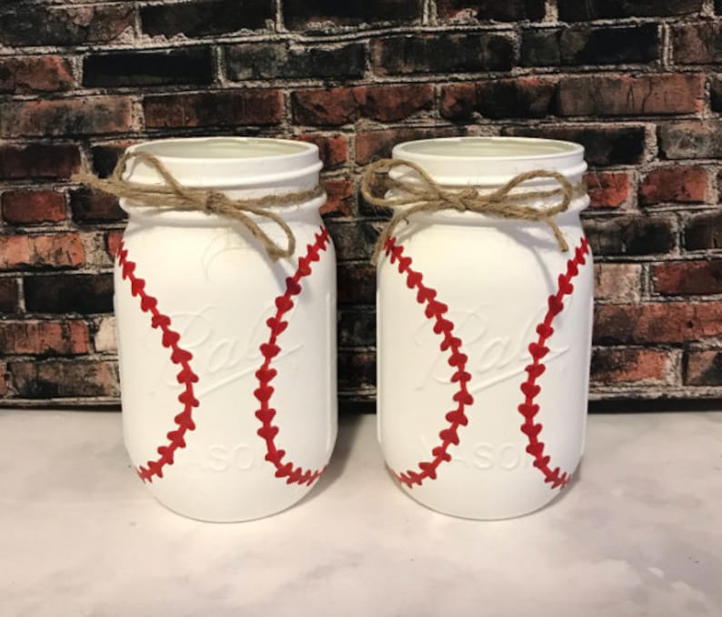 Baseball Themed Mason Jar, Sold Individually - Etsy