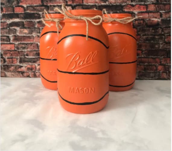 Basketball Mason Jar Sold Individually - Etsy